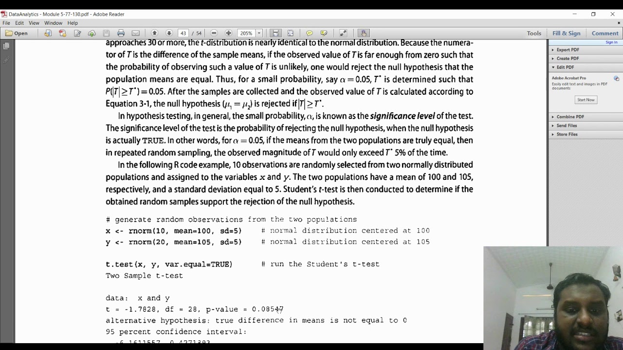 Statistical Evaluation of Data-Difference of Means[Students t-test ...