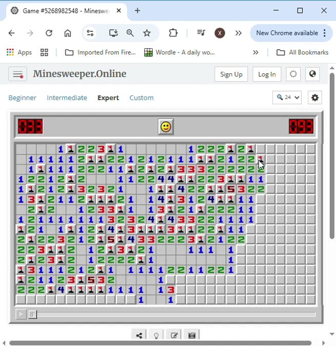Game #5268982548 Minesweeper Mondays win 140 - YouTube