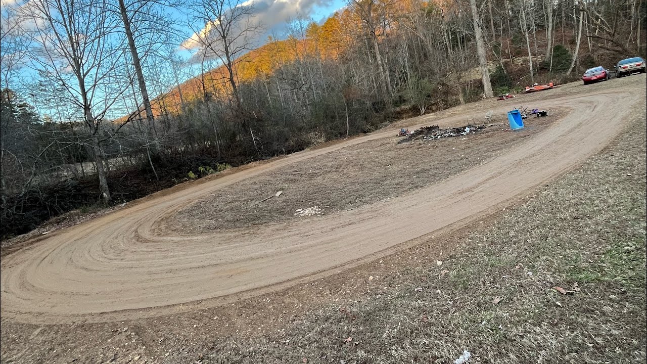 Back yard dirt track yard kart racing - YouTube
