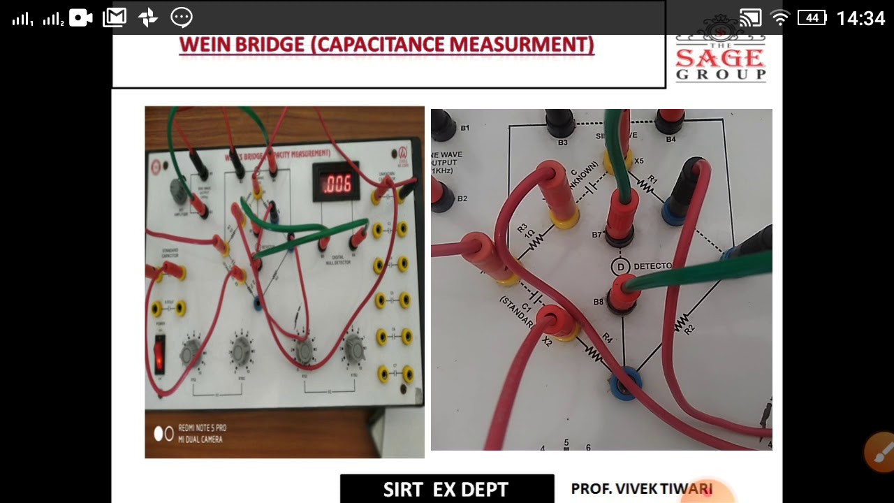 Measurement of capacitance by using wein bridge - YouTube