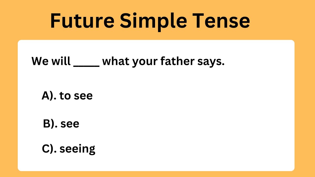 Future Simple Quiz test | Grammar Quiz| future simple tense exercise ...