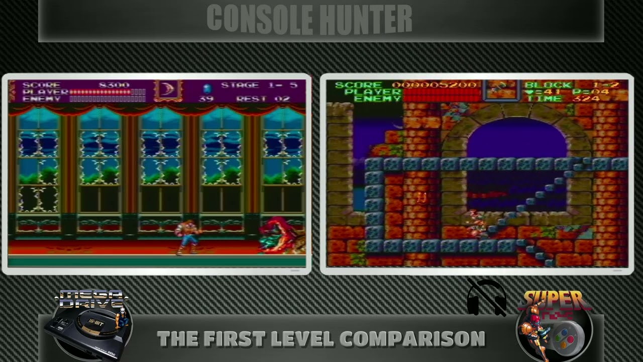 The first level comparison | Castlevania New Generation (bloodlines) VS ...