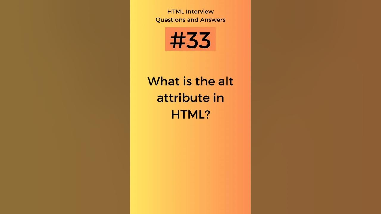What is the alt attribute is HTML | HTML Interview Questions and Answers Part - 33 #shorts # ...
