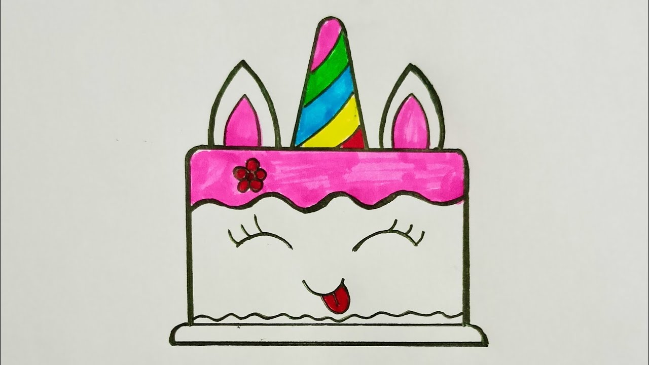 How to draw cake step by step - YouTube