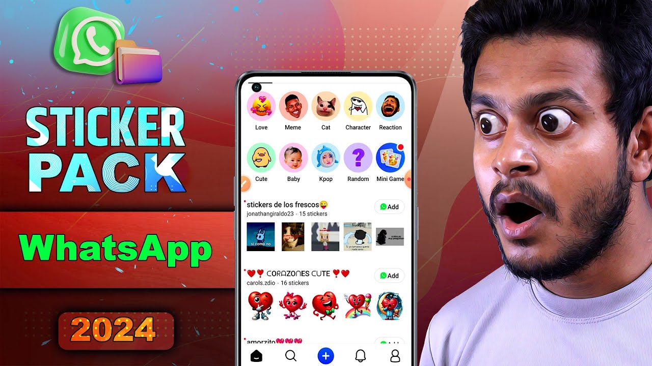 😱 WhatsApp Best Sticker Pack App 2024 | New WhatsApp Sticker App 2024 ...