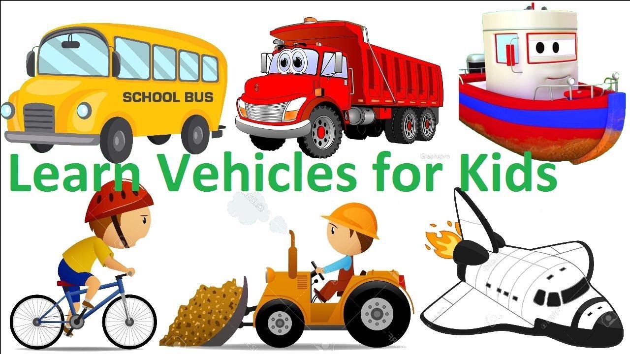 Learn Vehicles For Kids Children Babies Toddlers With School Bus Car ...