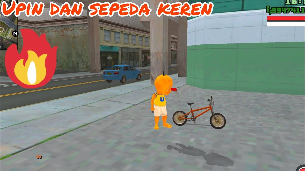 Upin main sepeda keren sambil akrobatik #video #upinipin #gtasa #gta # ...