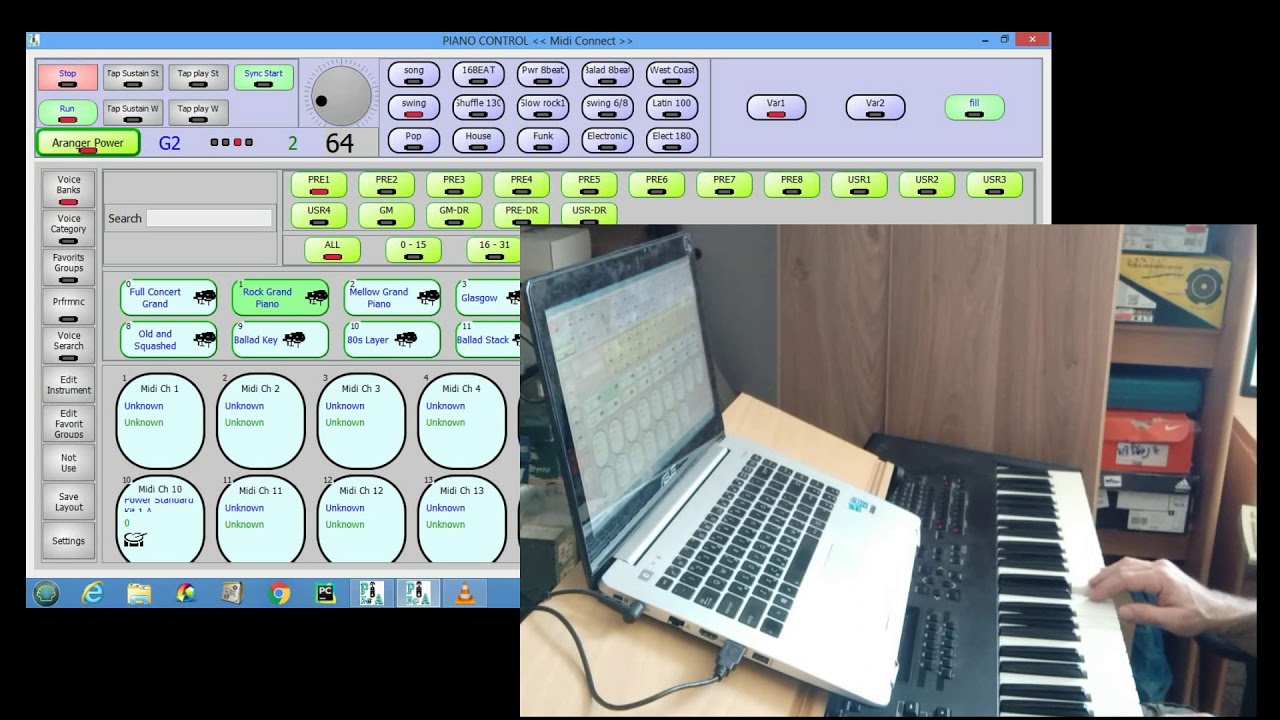 Piano control swing rhythm Free arranger app - YouTube
