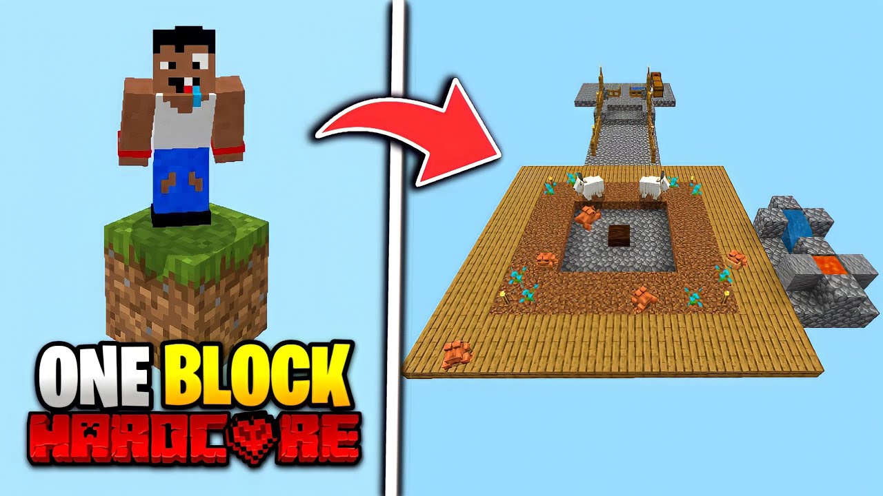 EL MEJOR COMIENZO EN MINECRAFT ONE BLOCK HARDCORE #1 - YouTube