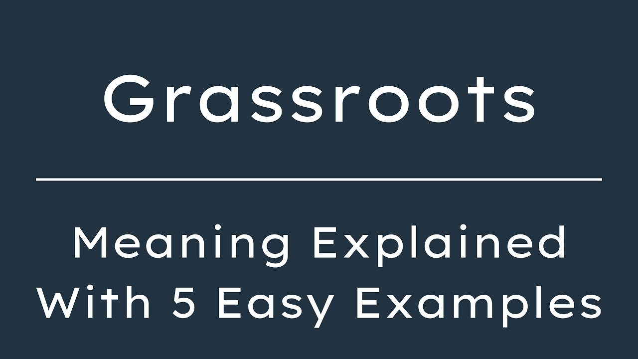 What Does Grassroots Mean? Grassroots Meaning in English With 5 Example ...