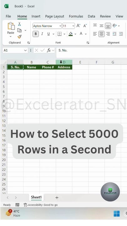 How to Select 5000 Rows in a second in Excel. Amazing Excel Hack for ...