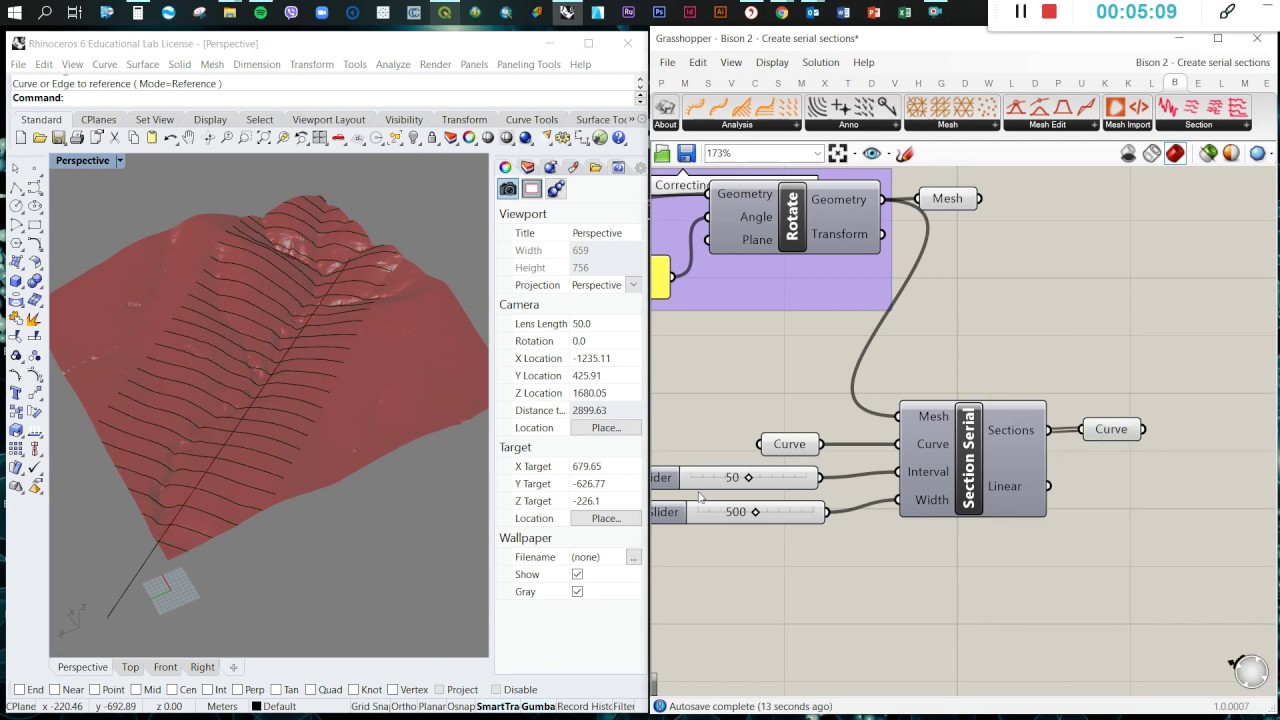 Grasshopper 6: Creating serial sections for a Terrain with Bison - YouTube