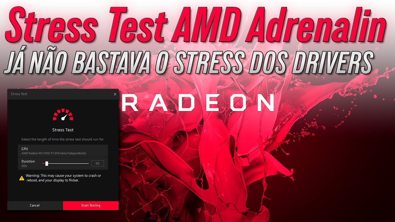 STRESS TEST - Novo Recurso do Driver Adrenalin 21.3.1 da AMD Radeon ...