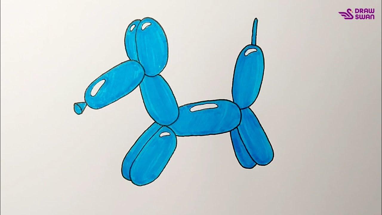 How to draw a balloon dog - YouTube