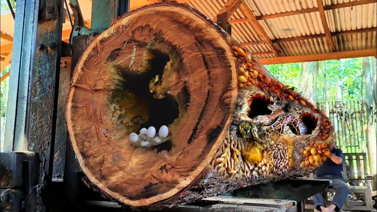 Full of challenges and surprises when sawing a hard and sturdy giant ...