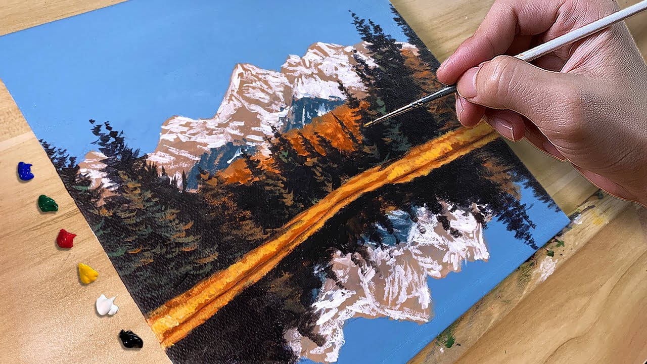 Painting Morning Reflection Landscape / Acrylic Painting / Correa Art ...