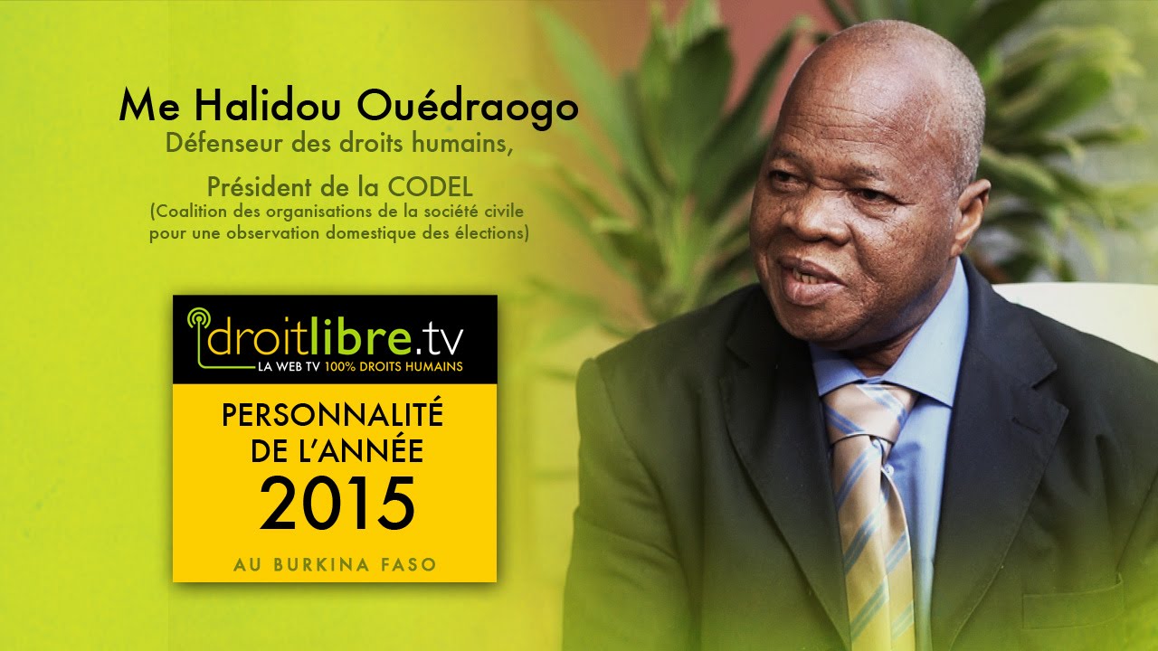 Halidou Ouédraogo, "homme de l'année 2015" des internautes de Droit ...