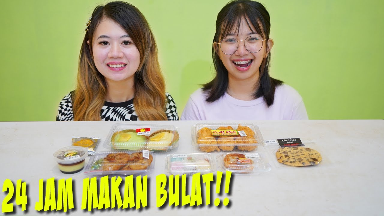 24 JAM MAKAN MAKANAN BENTUK BULAT!! TERNYATA GINI MAKANANNYA!! - YouTube