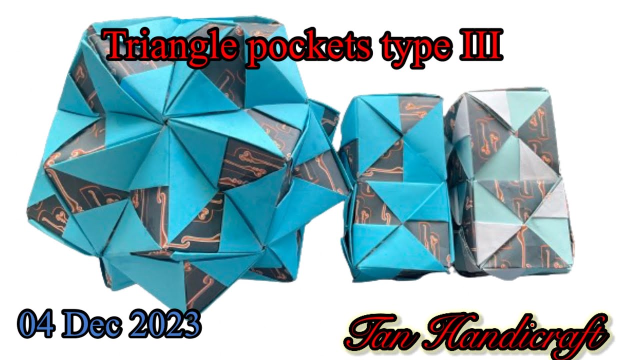 Tutorial ke 1462 - Floral origami globes part 5.4 Triangle pockets type ...