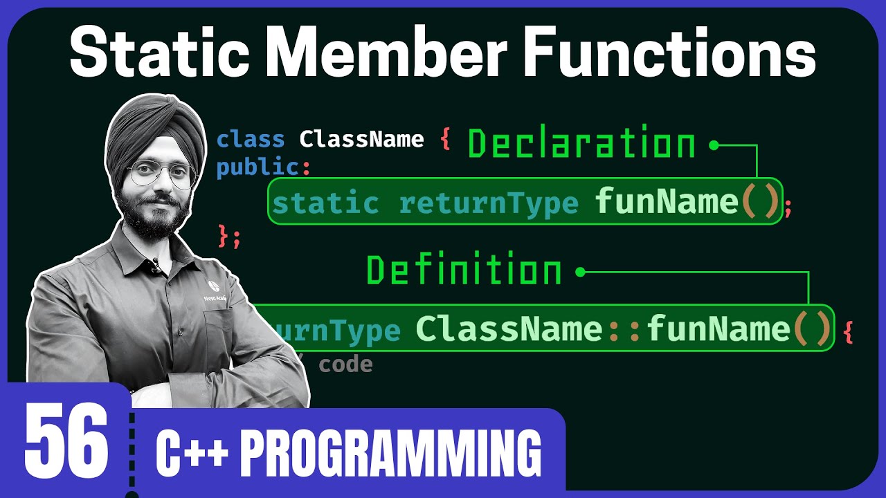 Static Member Functions in C++ - YouTube