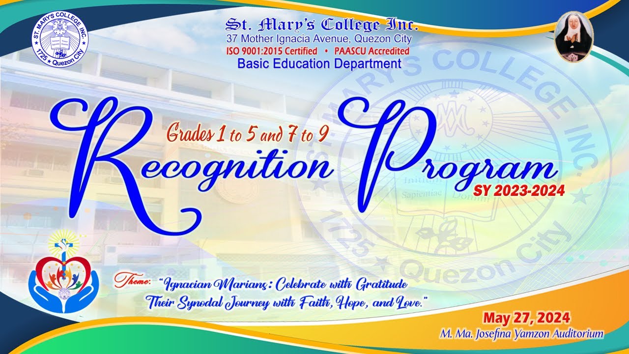 GRADES 1 to 5 and 7 to 9 RECOGNITION PROGRAM SY 2023-2024 - YouTube