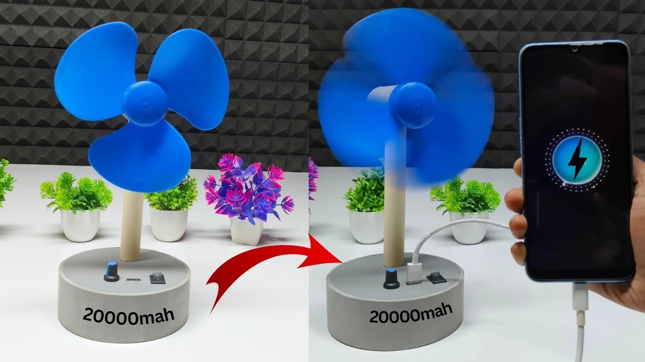How To Make Rechargeable Table Fan at home - YouTube