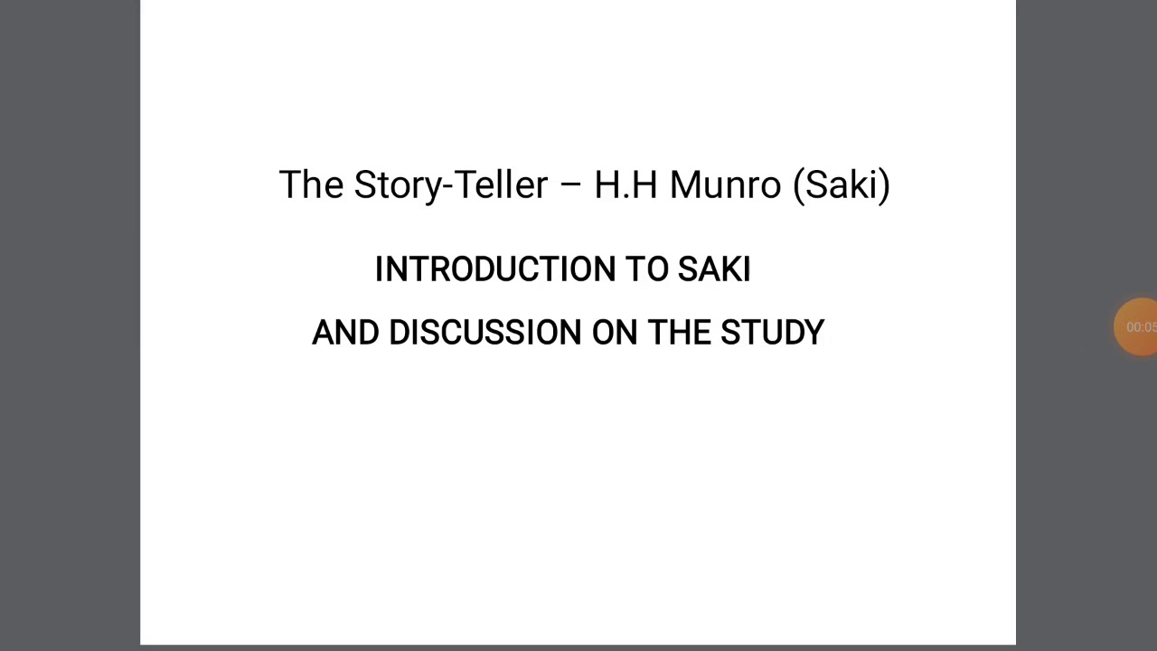 The story teller by H.H Munro - YouTube