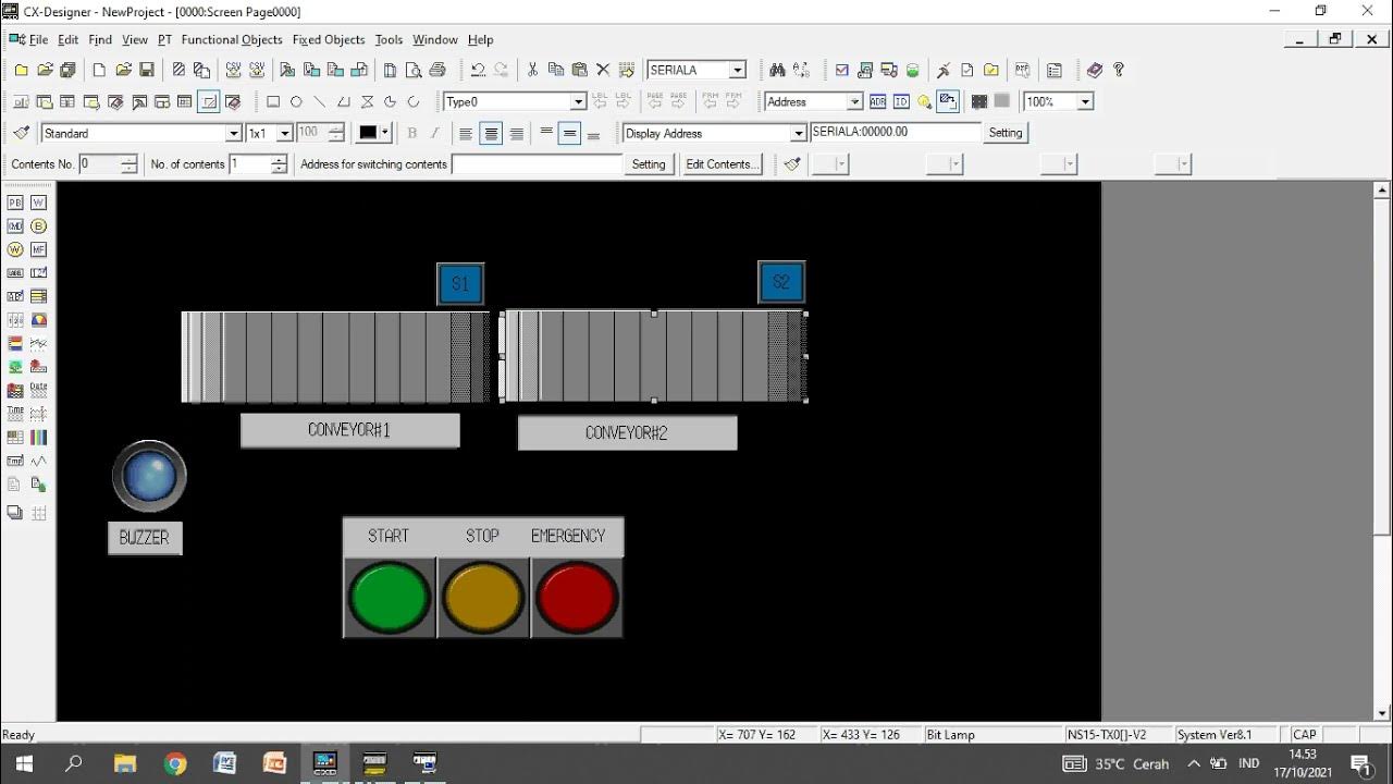 SIMULASI CONVEYOR OTOMATIS MENGGUNAKAN CX DESIGNER & CX PROGRAMER part 1 - YouTube