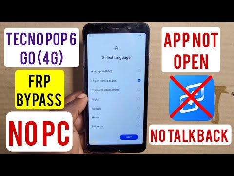 Tecno BE6, BE6j Frp Bypass Android 11, 12 | Tecno POP 6 GO 4G Google ...