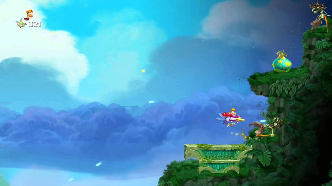 Rayman Legends Playthrough Part 53: [Back To Origins] Jibberish Jungle ...