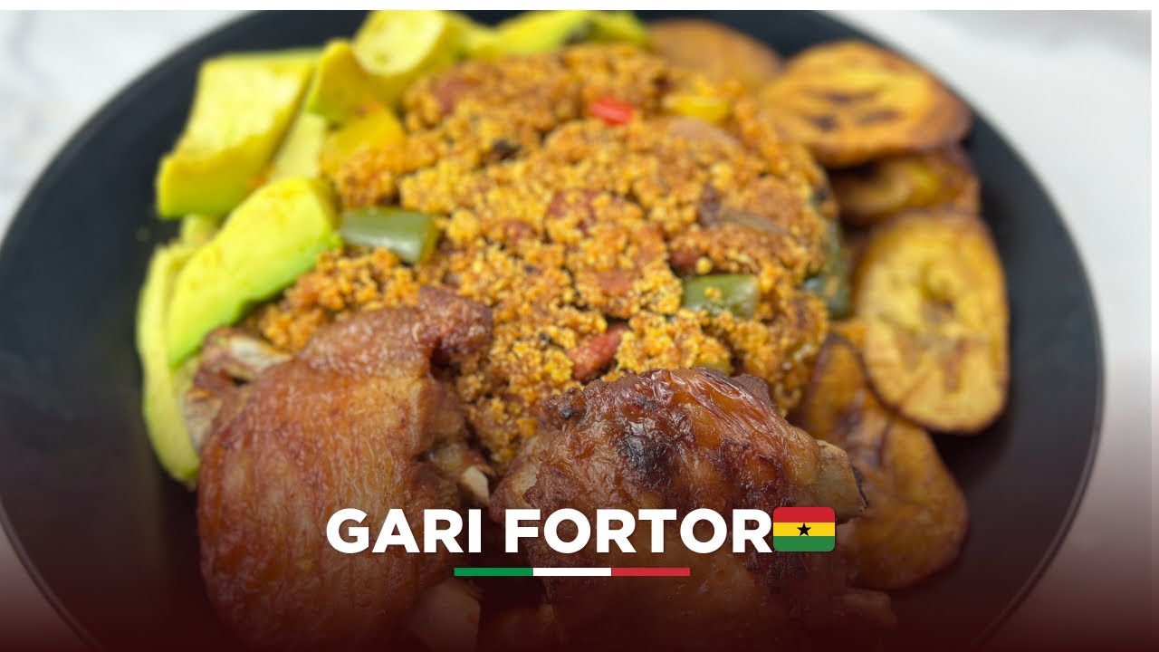 HOW TO MAKE GARI FORTOR (GARI JOLLOF GHANA🇬🇭) - YouTube