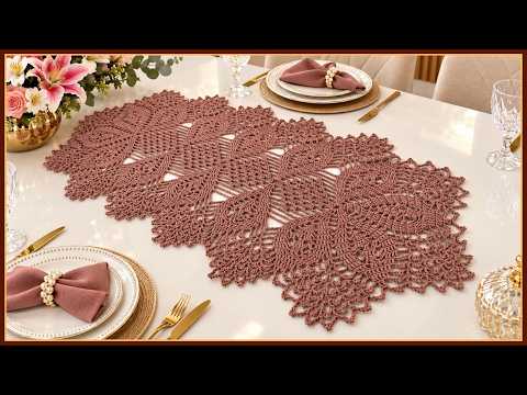 Şık ve Kolay File Kroşe Masa Örtüsü Adım Adım Yapımı | Easy Crochet Table Runner Step by Step