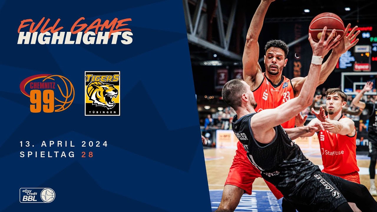 NINERS Chemnitz vs. Tigers Tübingen - Game Highlights - Spieltag 28, 2023/24 - YouTube