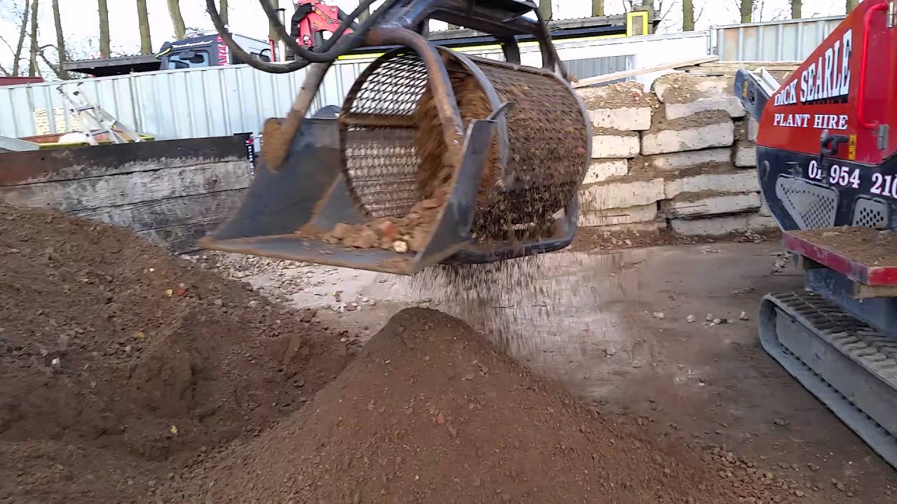 SOIL SCREENER TROMMEL DIGGER MOUNTED SKIPS GRAB LORRY JCB CONCRETE ...