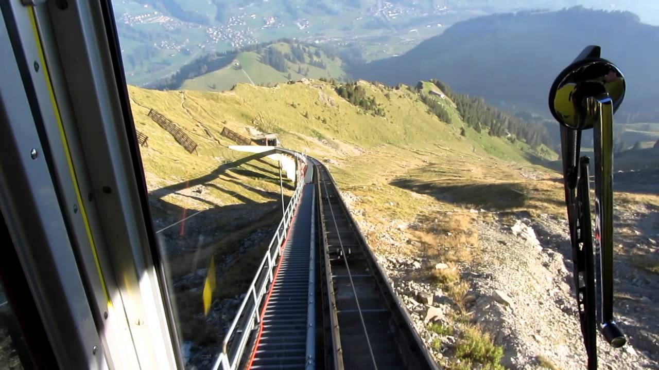 Abfahrt mit der Niesen Bahn - Schweiz - YouTube