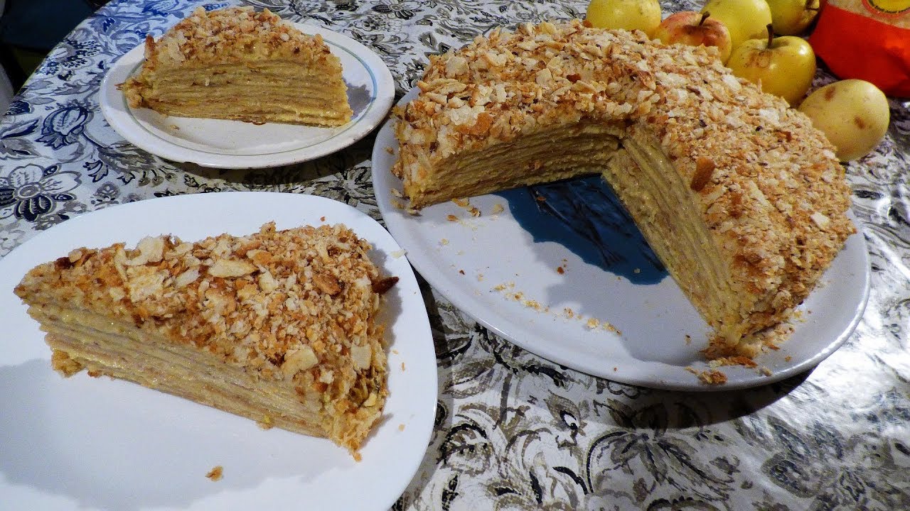 Napooleoni koogile kreemi valmistamine ja koogi kokkupanek - YouTube