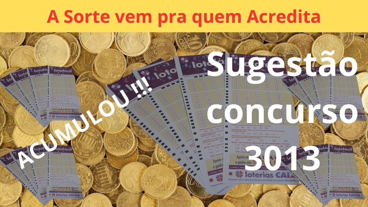 CONCURSO LOTOFACIL 3013. ANÁLISE E GRÁFICO - YouTube