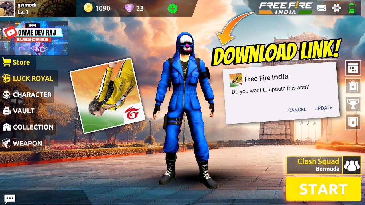 free fire India download link 😱 | ffi download | free fire India ...