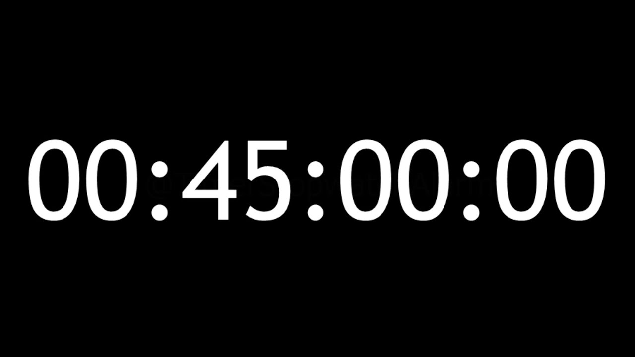 45 Minutes Silent Stopwatch Countdown | Timer Stopwatch Alarm # ...