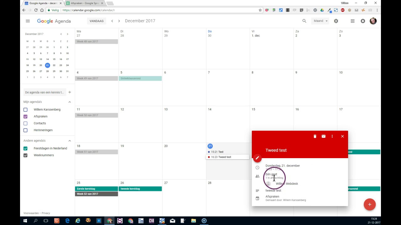 Afspraken plaatsen in Google Kalender vanuit een spreadsheet - YouTube