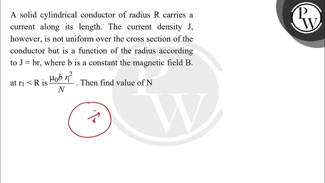 A solid cylindrical conductor of radius \( \mathrm{R} \) carries a current along its length. The ...