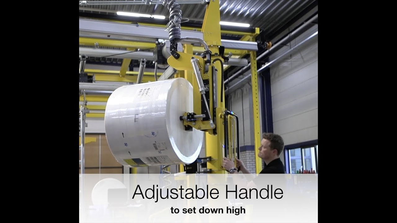 Dotec RH150 TA roll handler tilting action and adjustable handle - YouTube