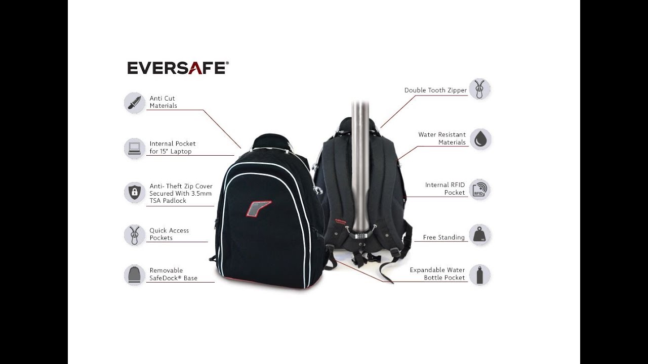 EVERSAFE v1 SECURE BACKPACK - YouTube