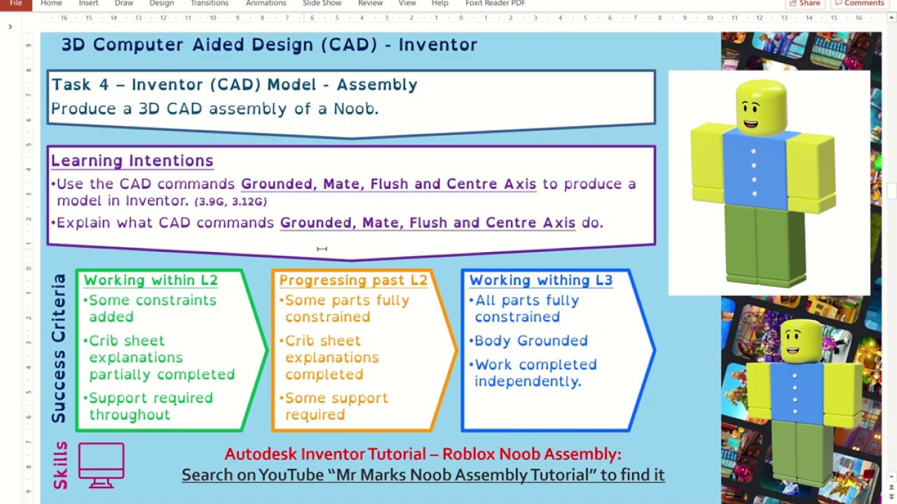 6 - Autodesk Inventor Tutorial – Roblox Noob Assembly - YouTube