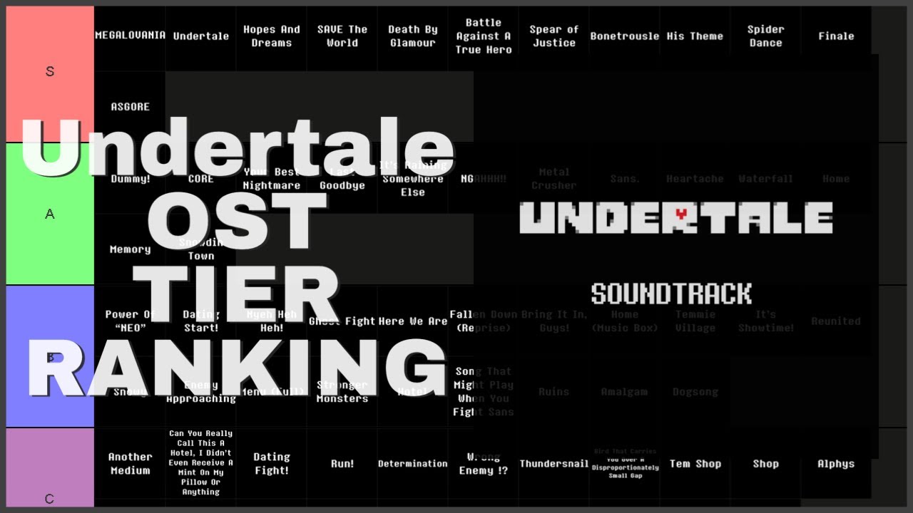 All Undertale OST RANKED!! - My Tier Ranking of the Undertale OST - YouTube