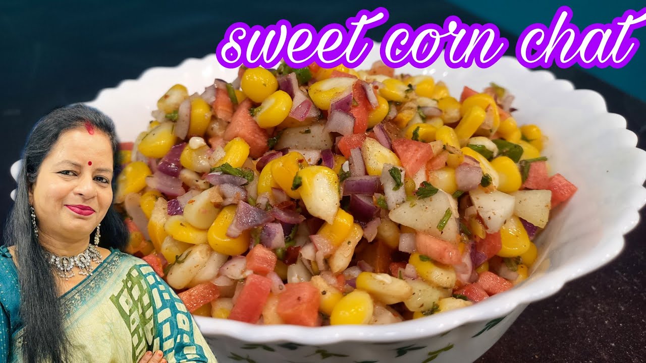 Sweet Corn Chat Recipe | Corn Chat | Masala Sweet Corn Chat | SG ...