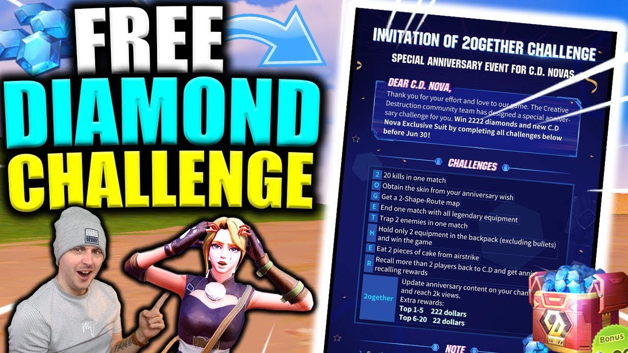 💎FREE DIAMOND CHALLENGE💎 2 Year Anniversary | Creative Destruction ...
