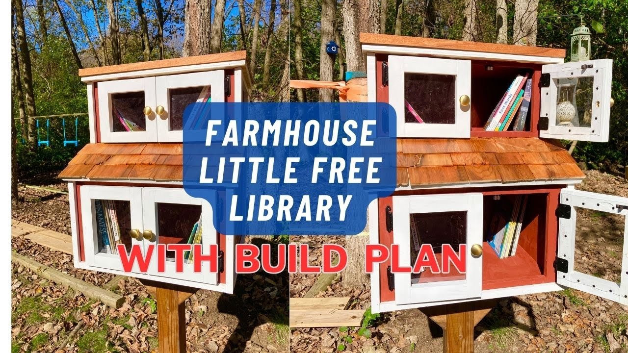 Farmhouse Style Little Free Library - 2-Story - Easy Woodworking ...
