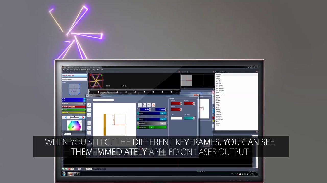 Fiesta.NET レーザーマトリックスの動きの編集 - YouTube