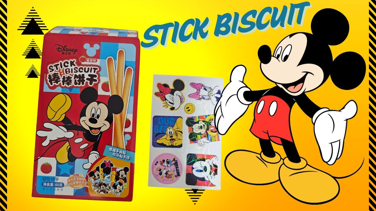 Mickey Sticks Disney Biscoito Sabor Tomate com Adesivo Holografico ...